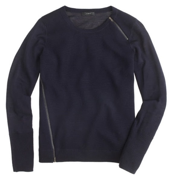 J. Crew | Sweaters | Jcrew Merino Wool Asymmetrical Zip Sweater | Poshmark